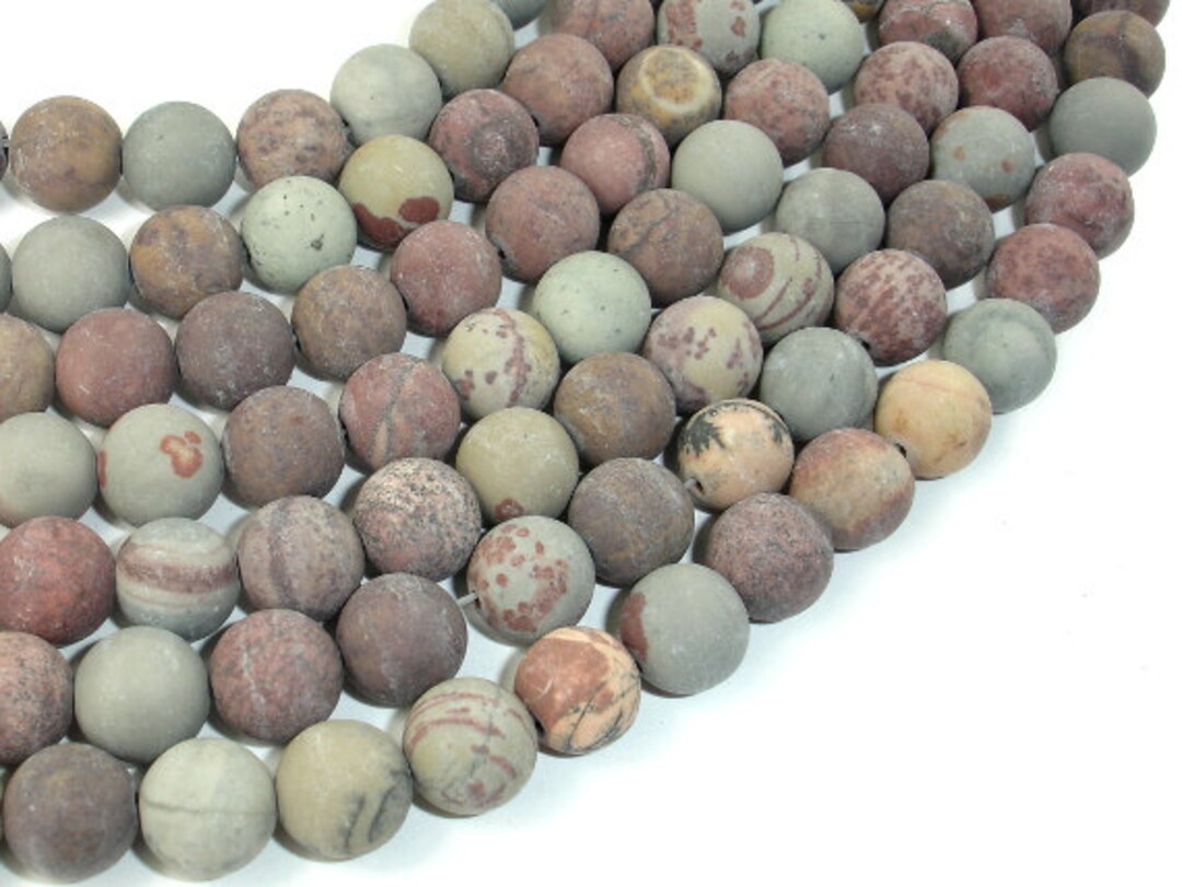 Matte Artistic Jasper, Chohua Jasper, 10mm Round Beads, 15.5 Inch, Full ...