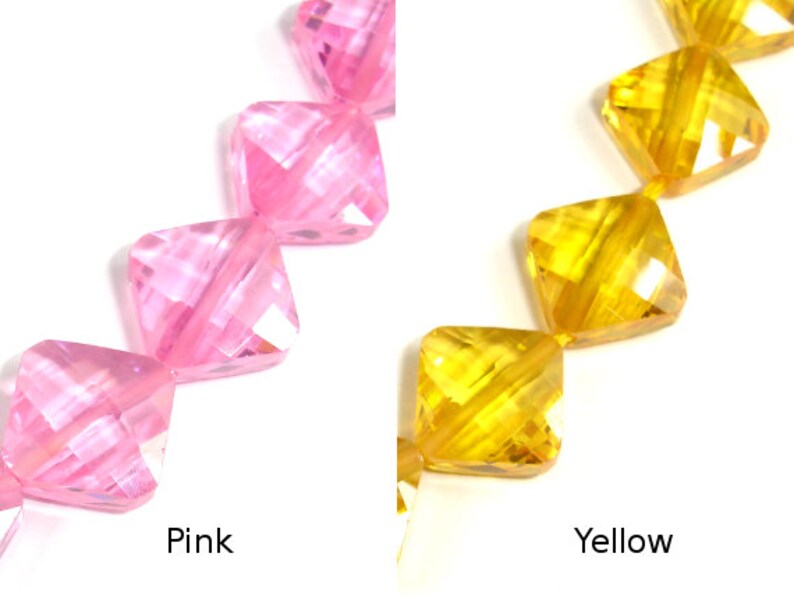 Cubic Zirconia Beads, CZ Bead, 9 X 9mm Faceted Diamond Beads, 6 Inch, 1 ...
