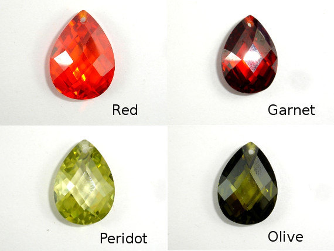 CZ beads Cubic Zirconia Beads 13x18mm Faceted Pear Briolette | Etsy