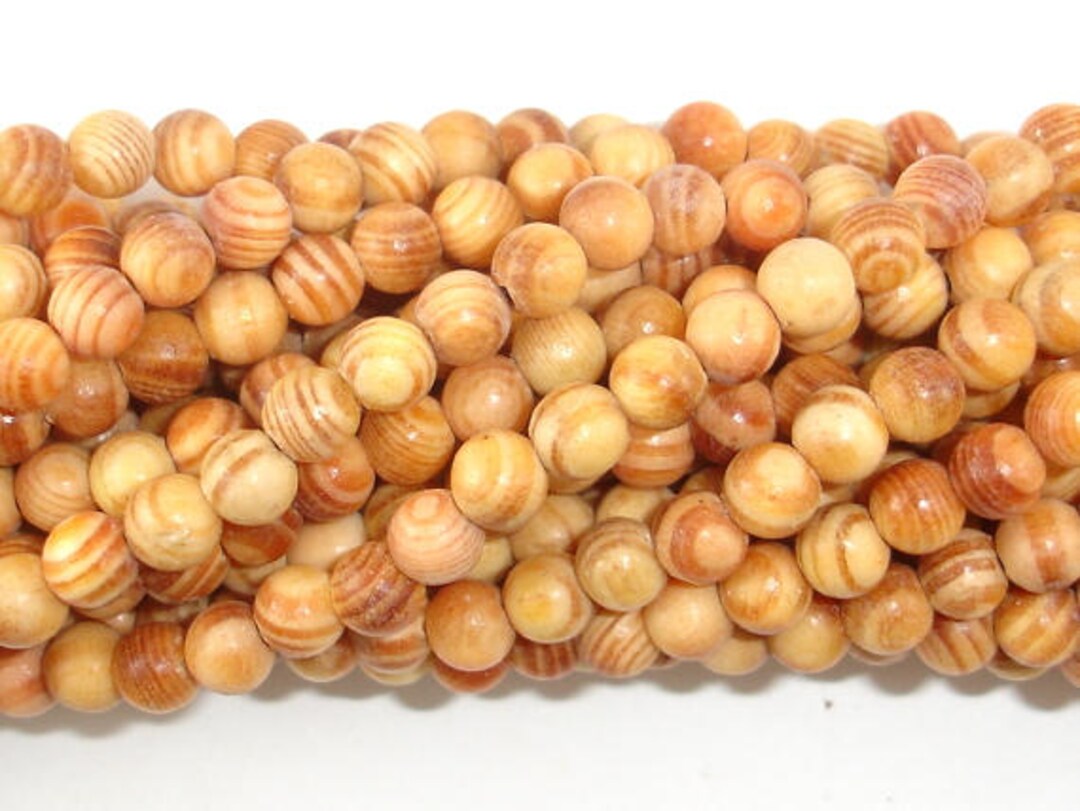 Indonesia Agathis Alba King Wood Beads, 6mm(6.3mm) Round, 23 Inch, Full ...