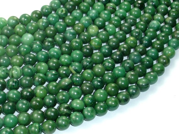 African Jade Verdite 6mm 6.5mm Round Beads 15.5 Inch | Etsy