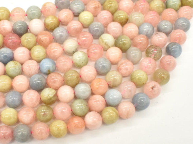 Beryl Beads Aquamarine Morganite Heliodor 8mm Round Beads | Etsy