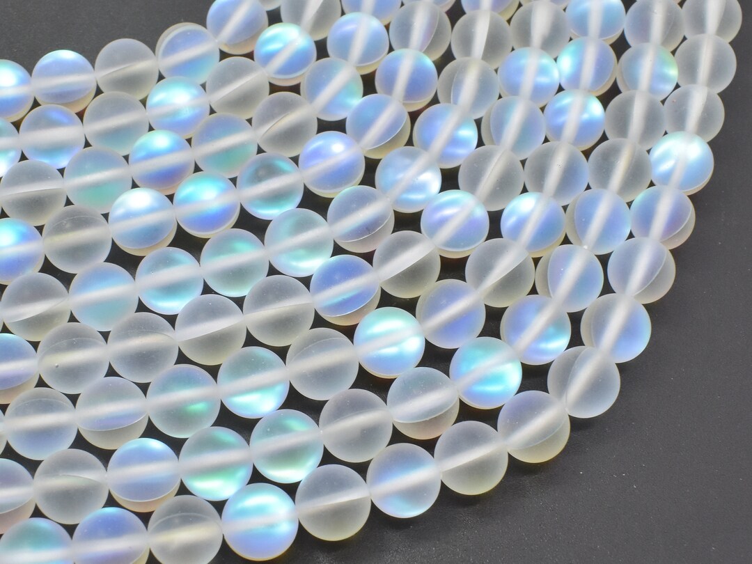 Matte Mystic Aura Quartz-white 8mm 8.5mm Round Beads 15 - Etsy