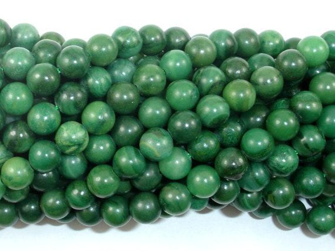 African Jade, Verdite, 6mm (6.5mm) Round Beads, 15 Inch, Full Strand ...