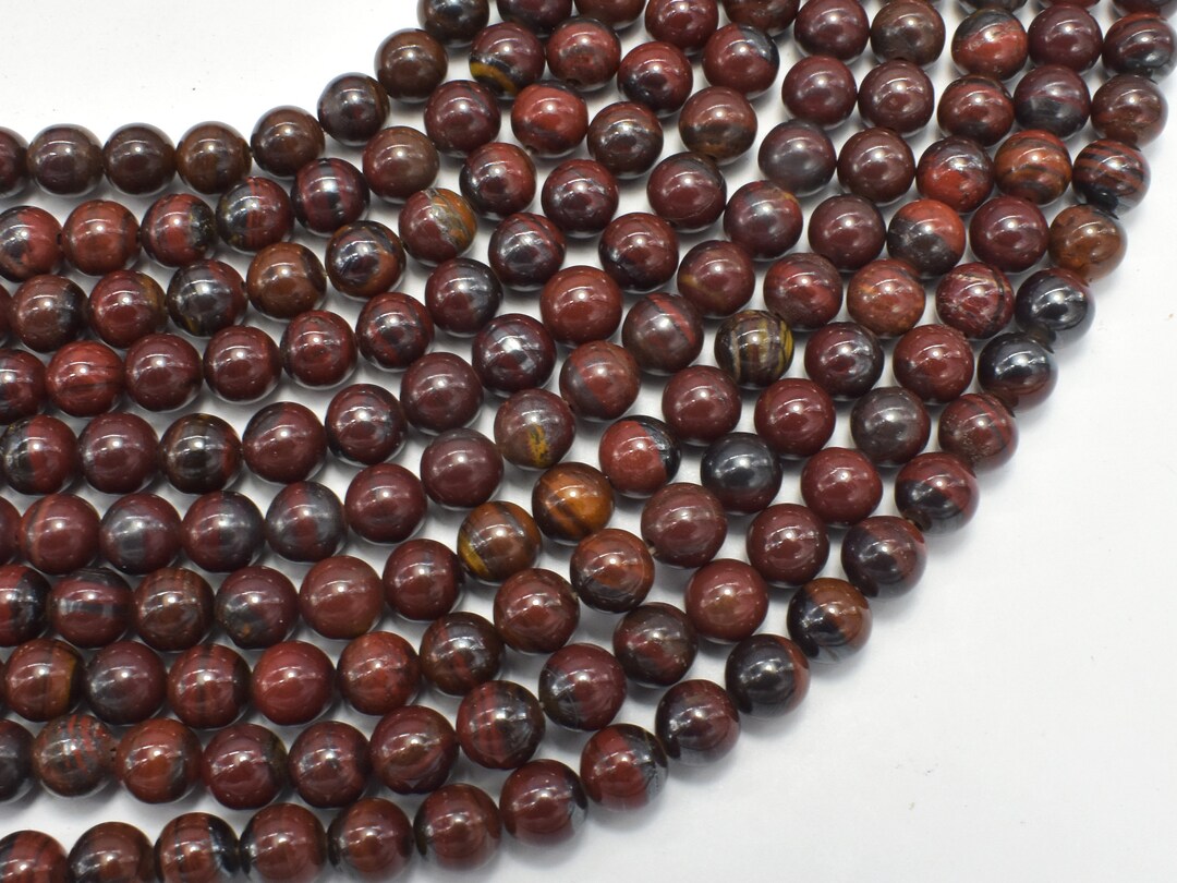 Red Tiger Iron, 6mm, Round Beads, 16 Inch, Full Strand, Approx. 65 ...