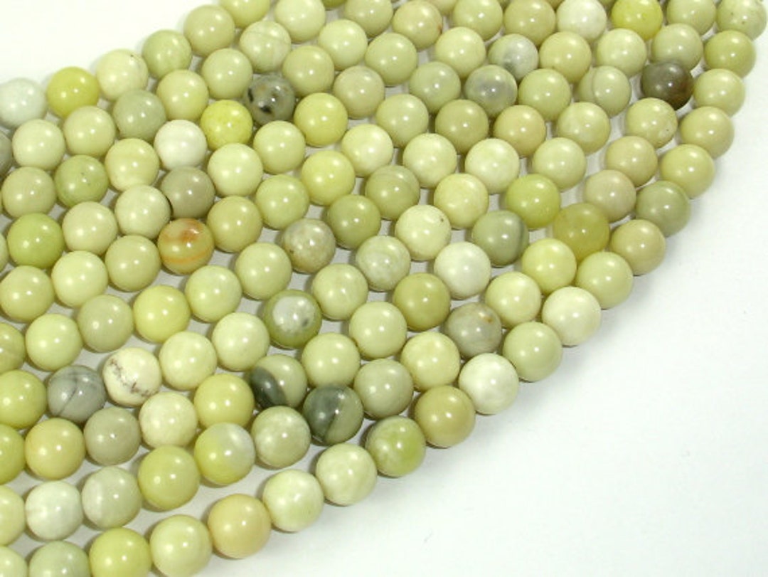 Butter Jade, 6mm, Round,, 15.5 Inch, Full Strand, Approx. 65 Beads ...