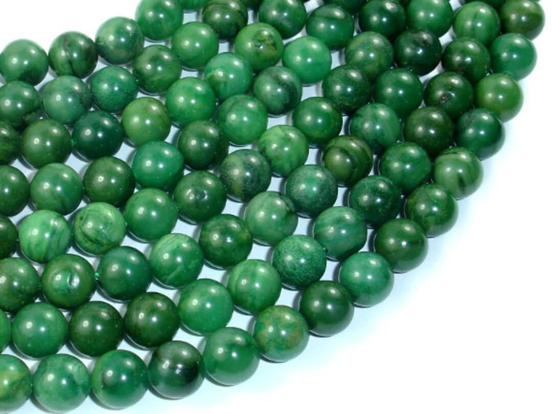 Verdite, African Jade, 8mm (8.5 Mm) Round Beads, 16 Inch, Full Strand ...