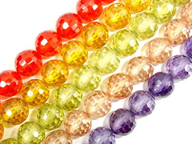 Cubic Zirconia Beads CZ Beads 8mm Faceted Round Beads 6 - Etsy