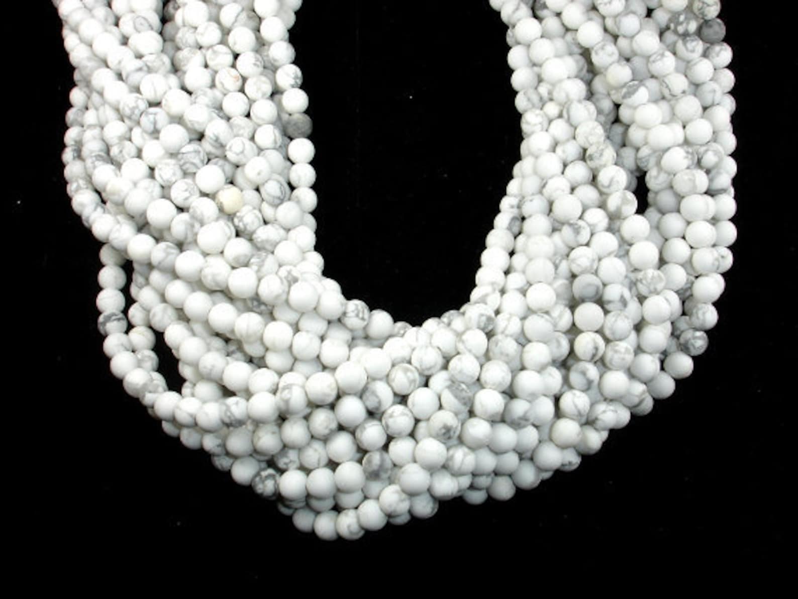 Matte White Howlite Beads Round 6mm 6.5 Mm 14.5 Inch - Etsy