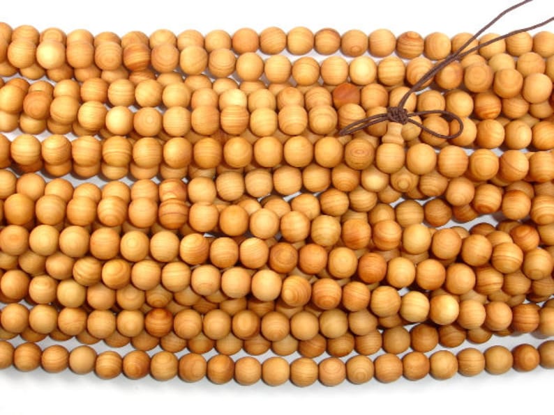 Cedar Wood Beads Thuja Sutchuenensis 8mm Round 35 Inch - Etsy Canada