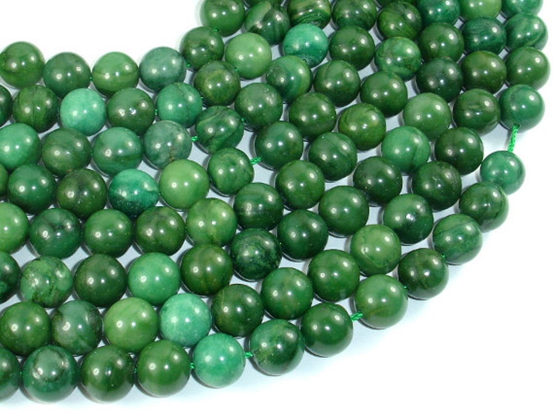 Verdite, African Jade, 10mm (10.4mm) Round Beads, 15 Inch, Full Strand ...