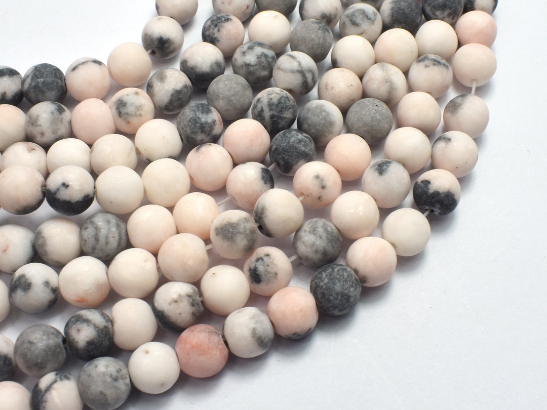 Matte Pink Zebra Jasper 8mm (7.8mm) Round, 14.5 Inch, Full Strand ...