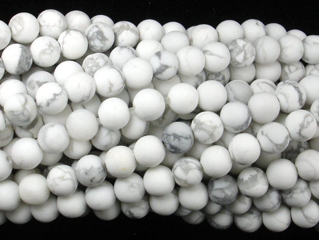 Matte White Howlite Beads, Round, 6mm 6.5 Mm, 14.5 Inch, Full Strand ...