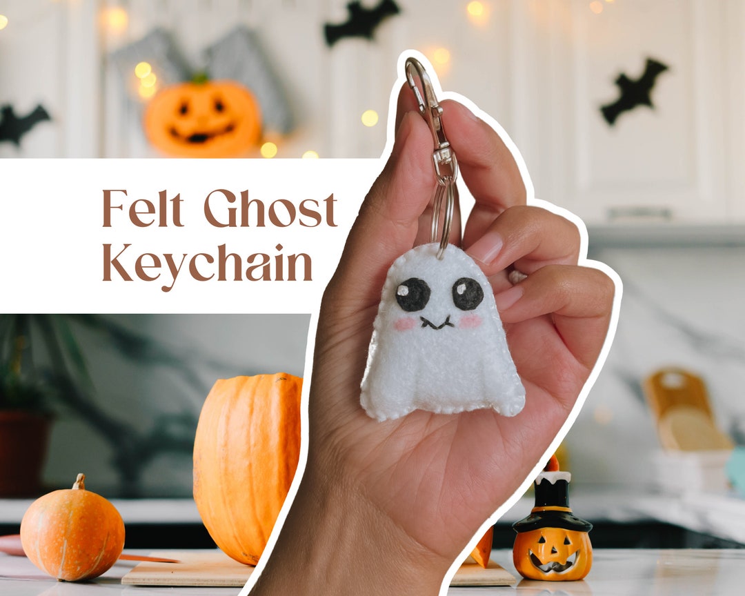 Felt Ghost Keychain, Cute Ghost Keychain, Halloween Ghost Keychain ...