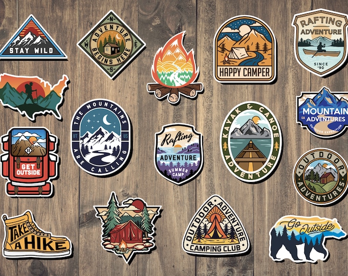 2 Outdoors Sticker Set Nature Stickers Hiking - Etsy