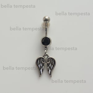 Belly Button Rings Silver Wings - Etsy