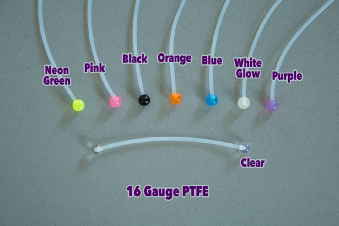 PTFE Retainer (1 Pc), 16g Flexible Bioflex Barbell, Hypoallergenic ...