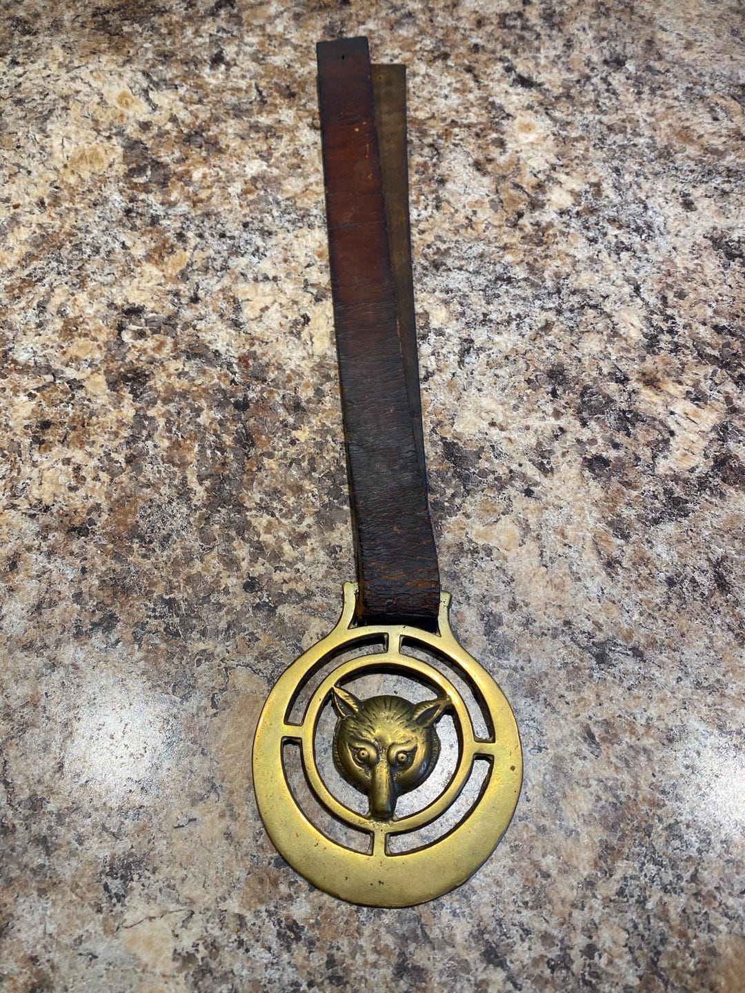Vintage Horse Brass Medallion Fox Head With Original Leather - Etsy