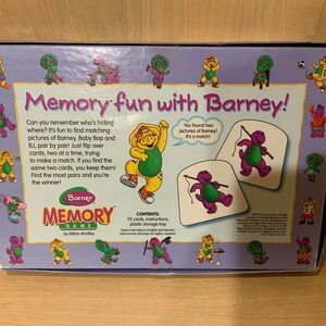 1993 Barney and Friends Memory Game Milton Bradley - Etsy