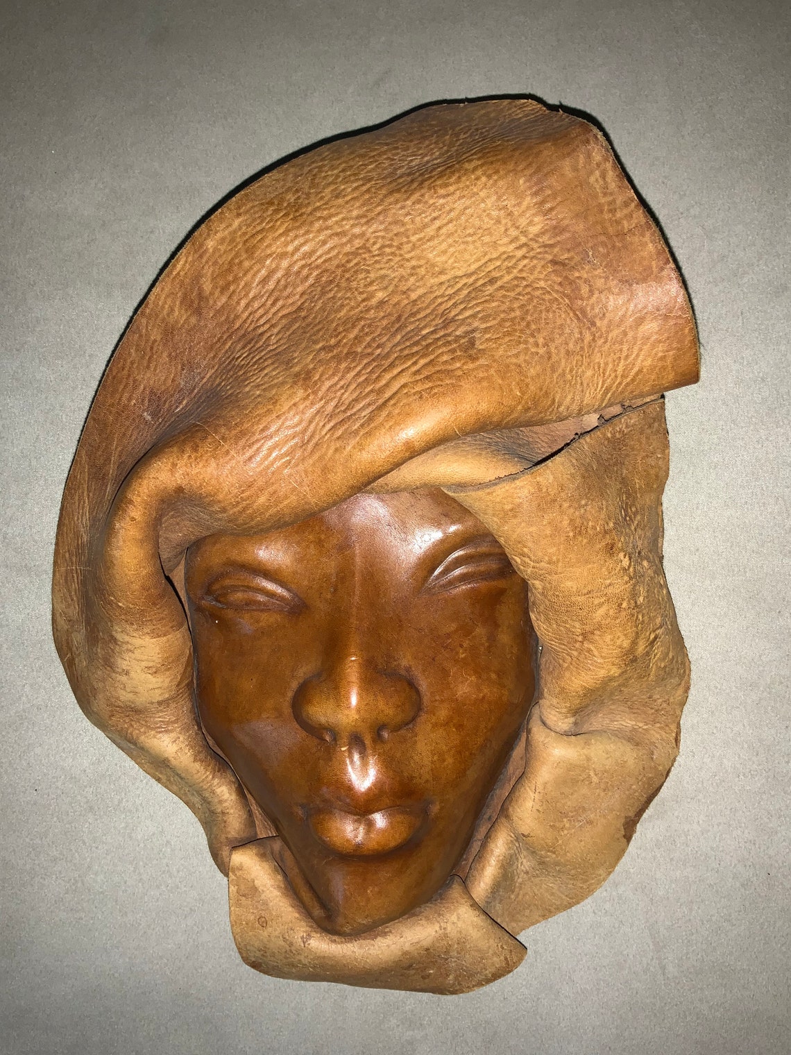 Amazing Vintage Pressed Leather Mask BEAUTIFUL! Wall Hanging - Etsy