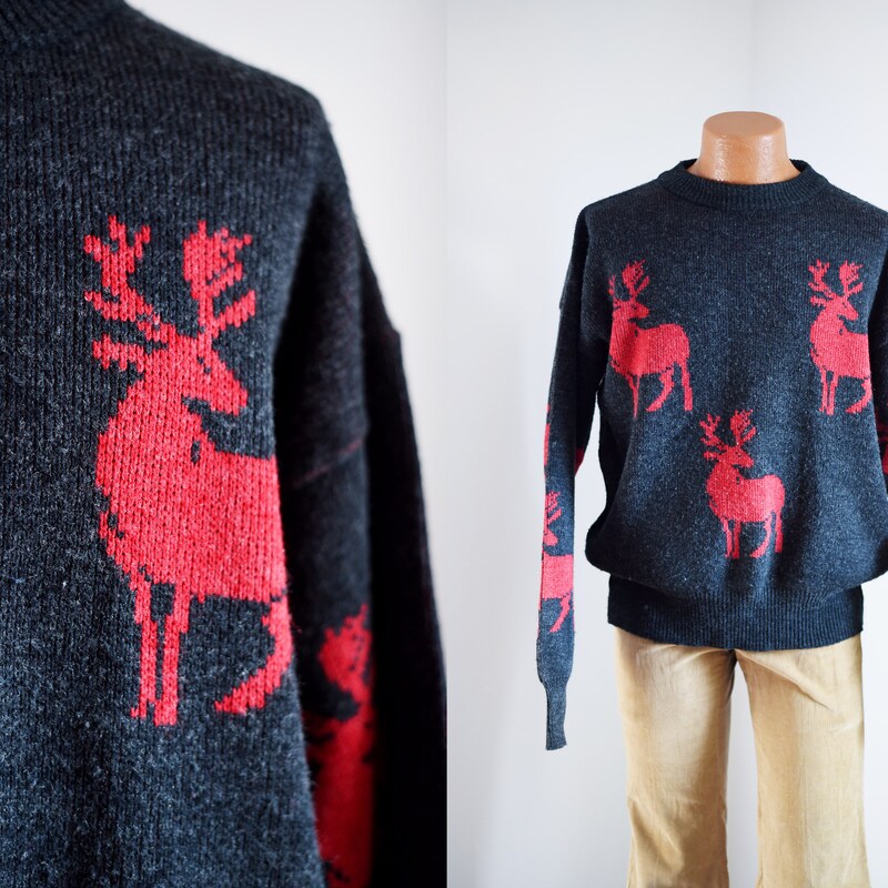 Reindeer Sweater - Etsy