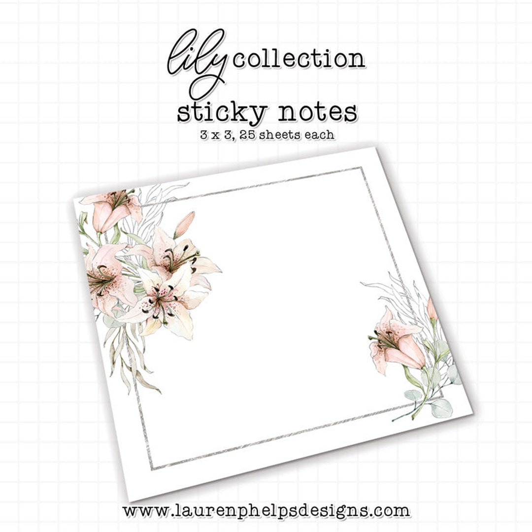 Lily Sticky Notepad - Etsy