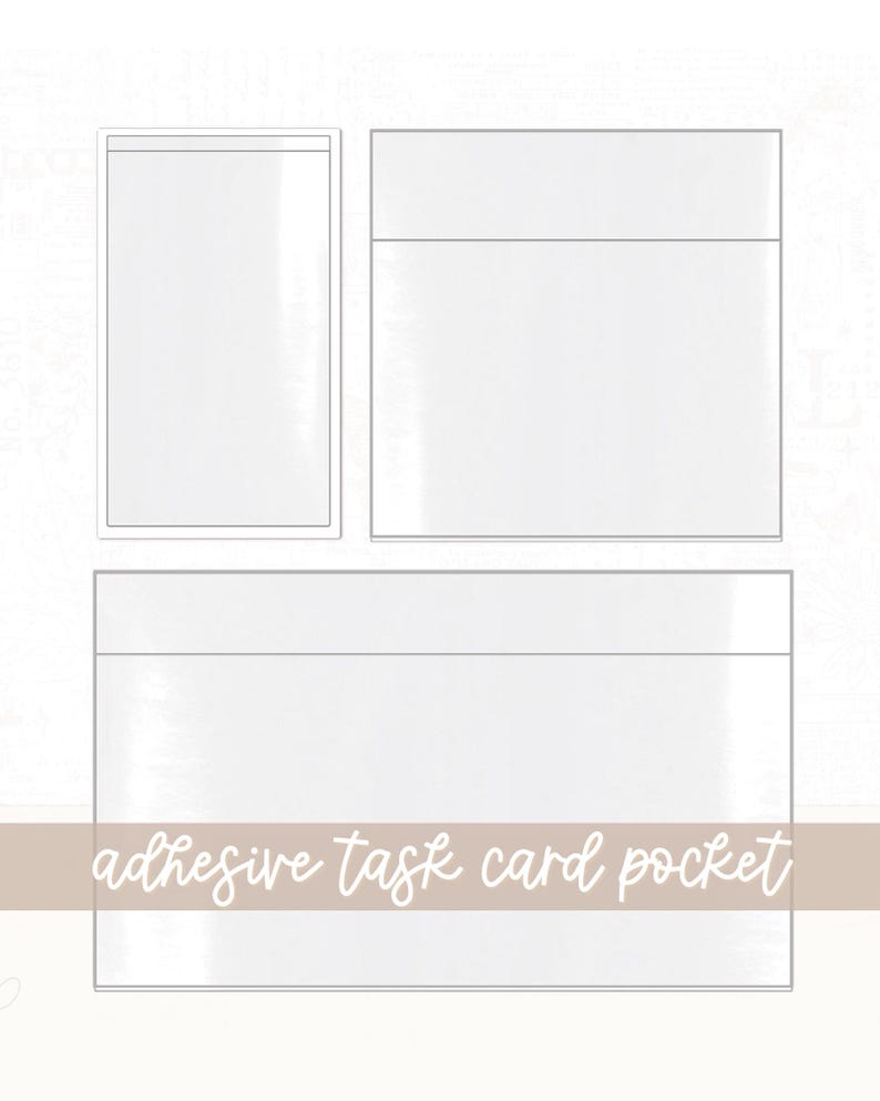 Adhesive Pocket | Task Card Pocket Set of 2 | Small, Medium & Large - Etsy