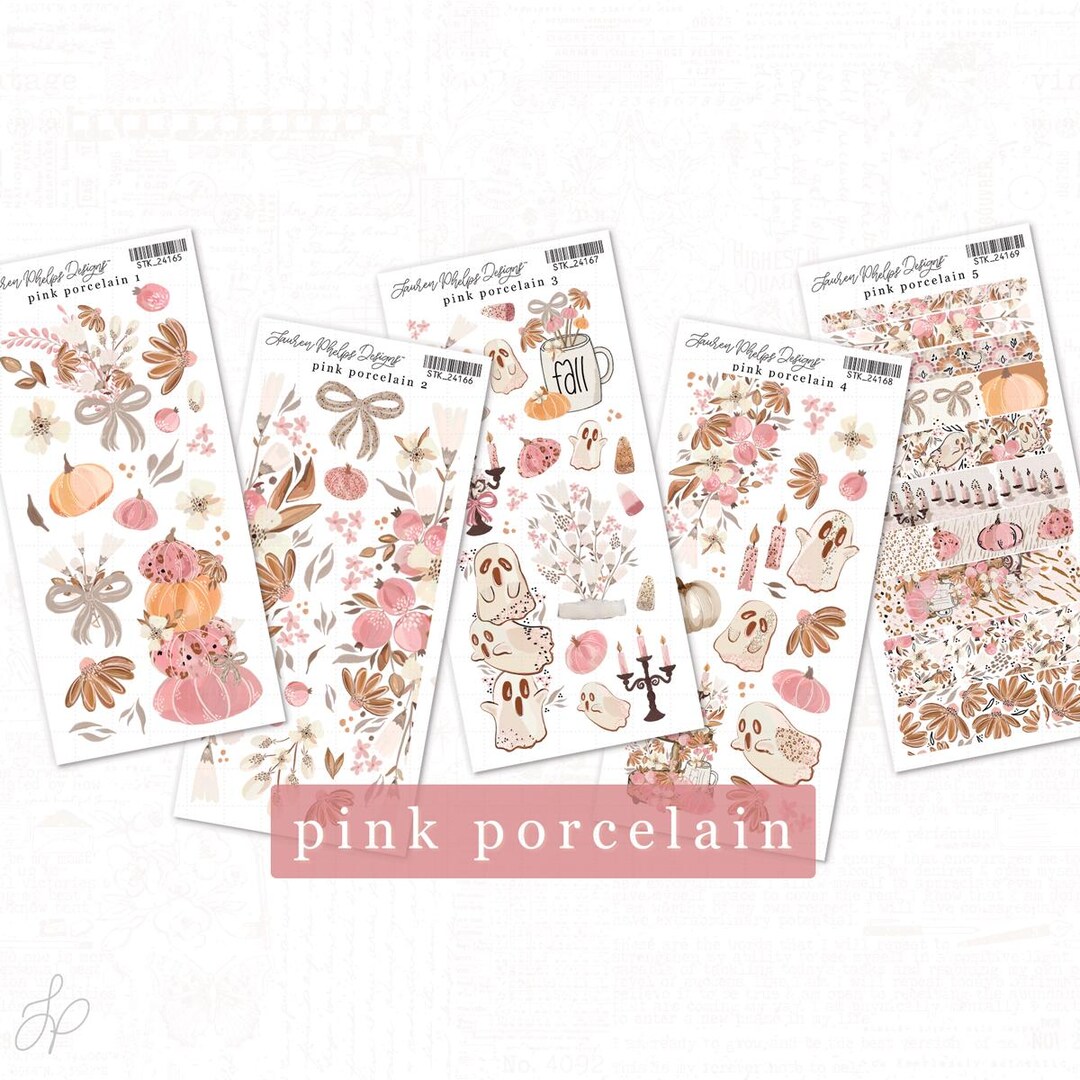 Pink Porcelain Sticker Bundle - Etsy