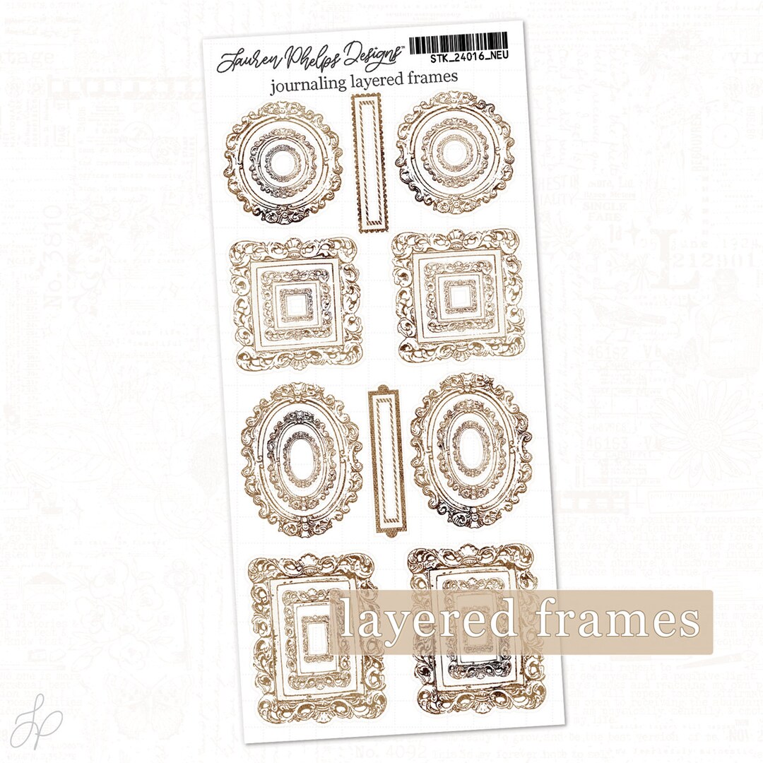 Journaling Layered Frames Classically Chic Basics - Etsy
