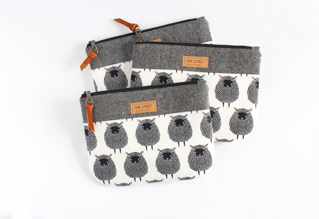 Black Sheep Zipper Pouch, Fabric Zipper Bag, Handmade Gift - Etsy