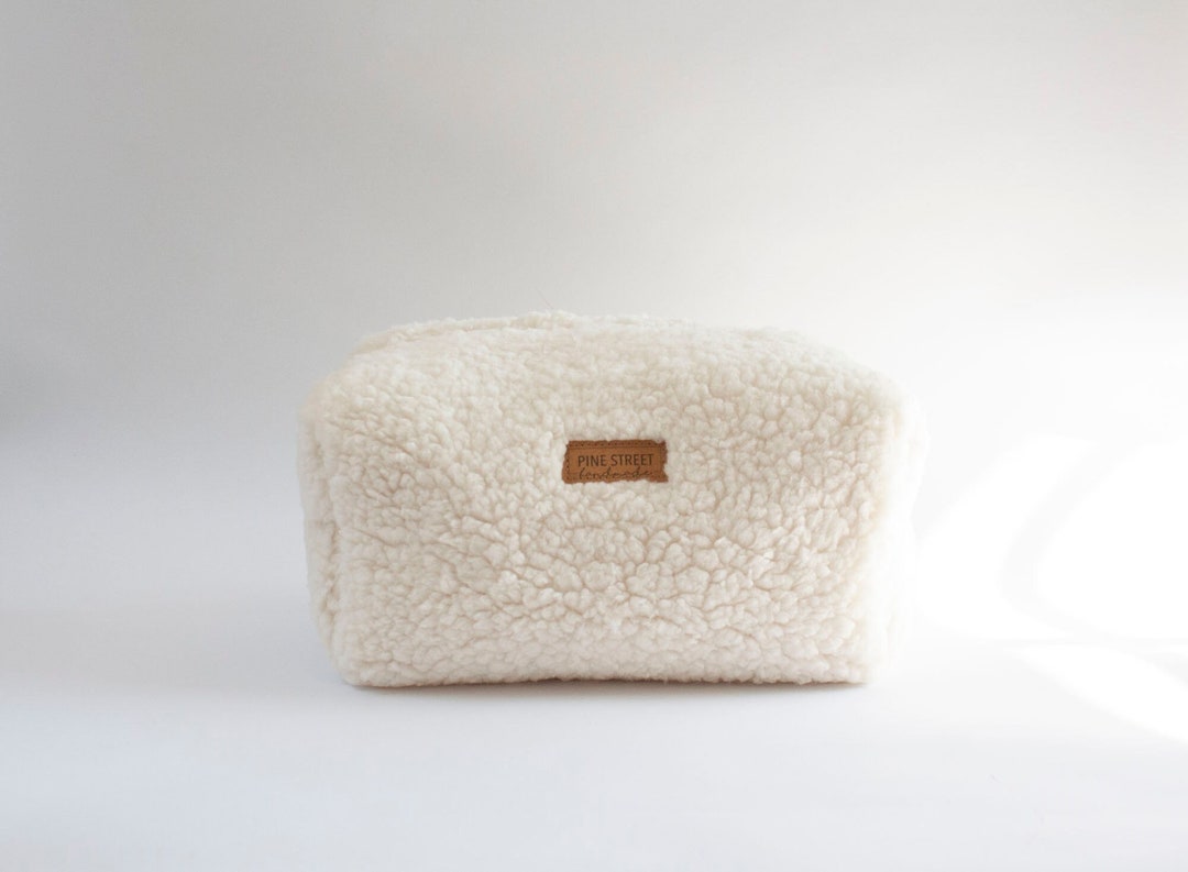 Sherpa Boxy Bag, Faux Sherpa Pouch, Unique Gift, Makeup Bag, Boxy Bag ...