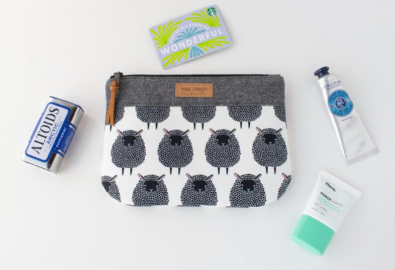 Black Sheep Zipper Pouch, Fabric Zipper Bag, Handmade Gift - Etsy