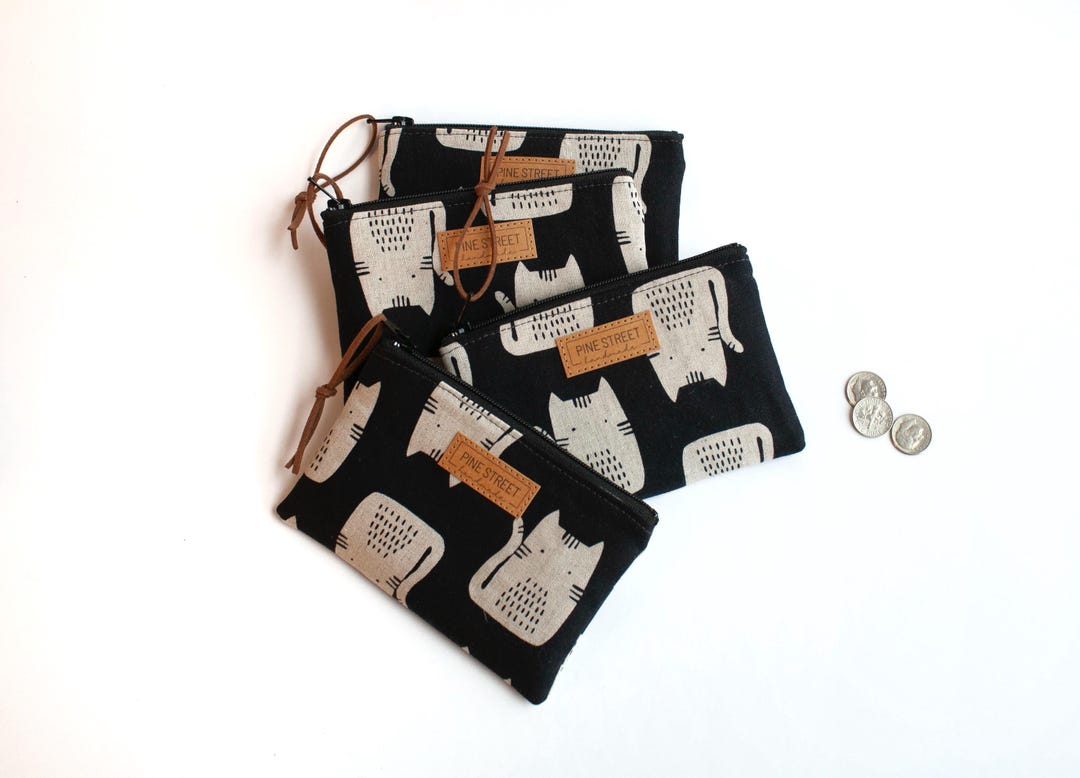 Peppy Cats Coin Purse, Fabric Zipper Coin Pouch for Cat Lover - Etsy
