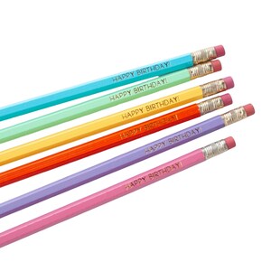 Happy Birthday Pencil Set, Birthday Gift, Colorful Pencils, Pencil Set ...