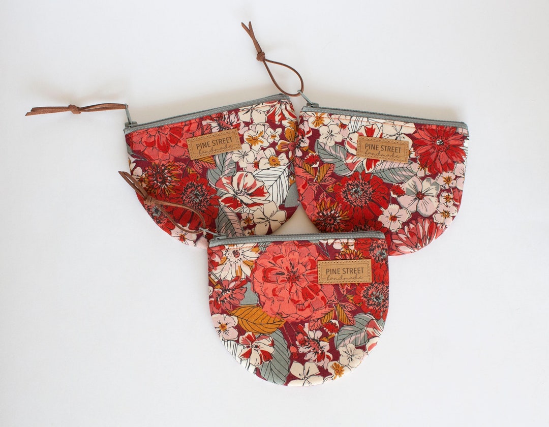 Floral Coin Purse, Fabric Pouch, Zipper Coin Pouch, Gifts for Her ...
