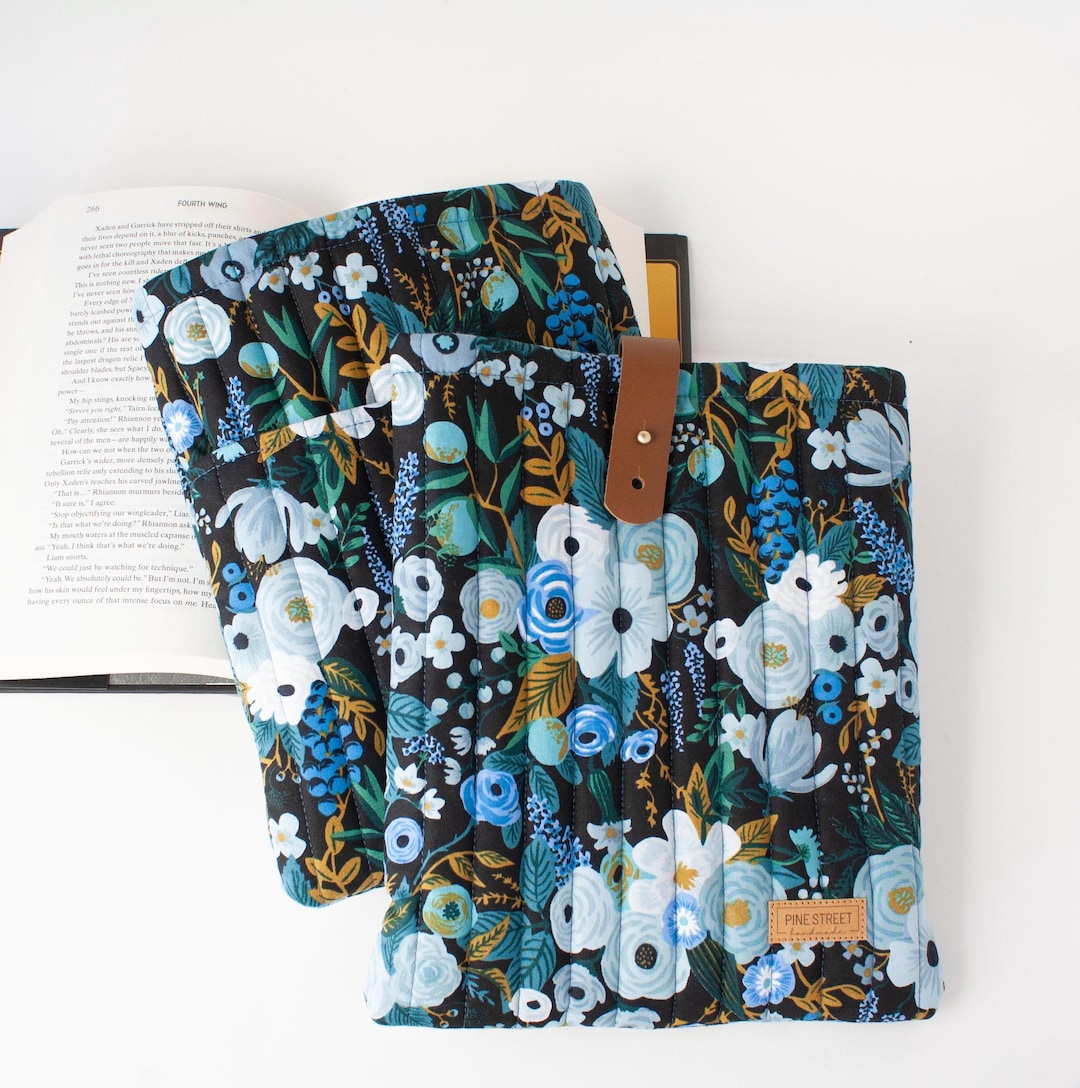 Quilted Rifle Paper Co. Floral Book Sleeve, Book Lover Gift - Etsy