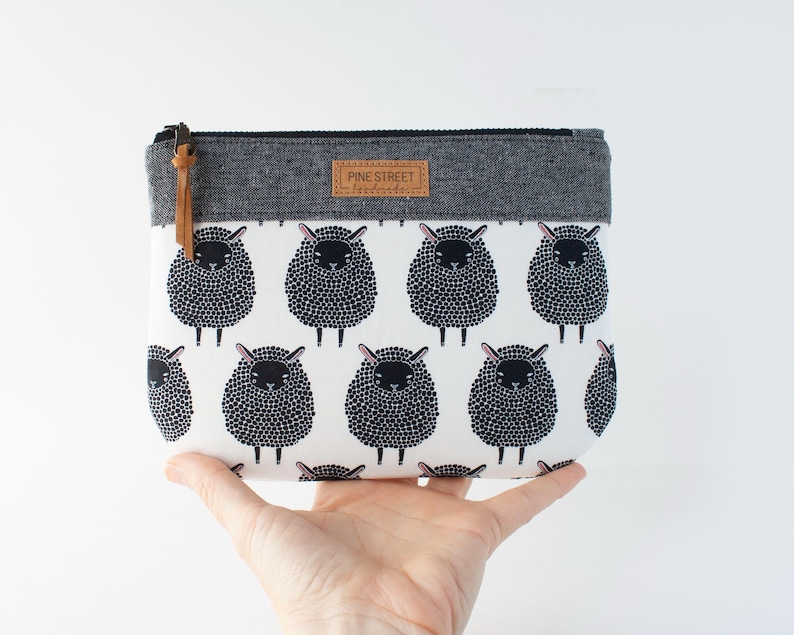 Black Sheep Zipper Pouch, Fabric Zipper Bag, Handmade Gift - Etsy
