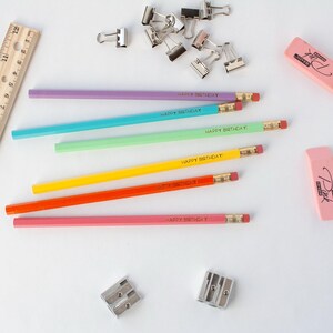 Happy Birthday Pencil Set, Birthday Gift, Colorful Pencils, Pencil Set ...