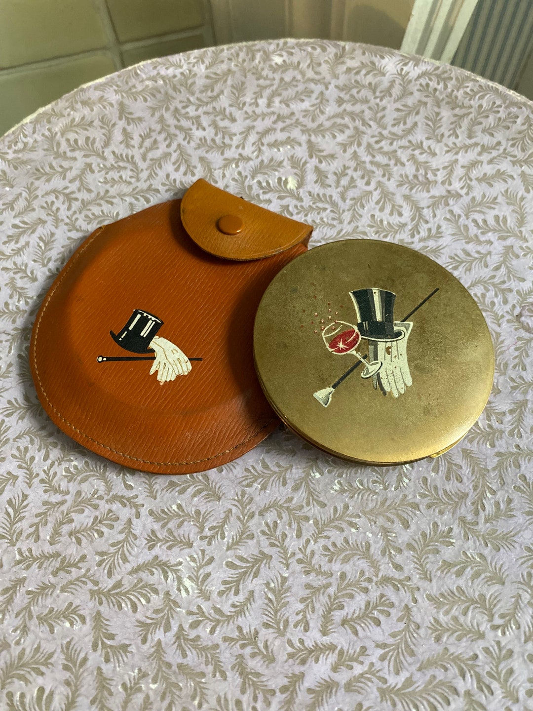 Vintage 1920s 1930s Top Hat Art Deco Novelty Stratton Compact With Case ...