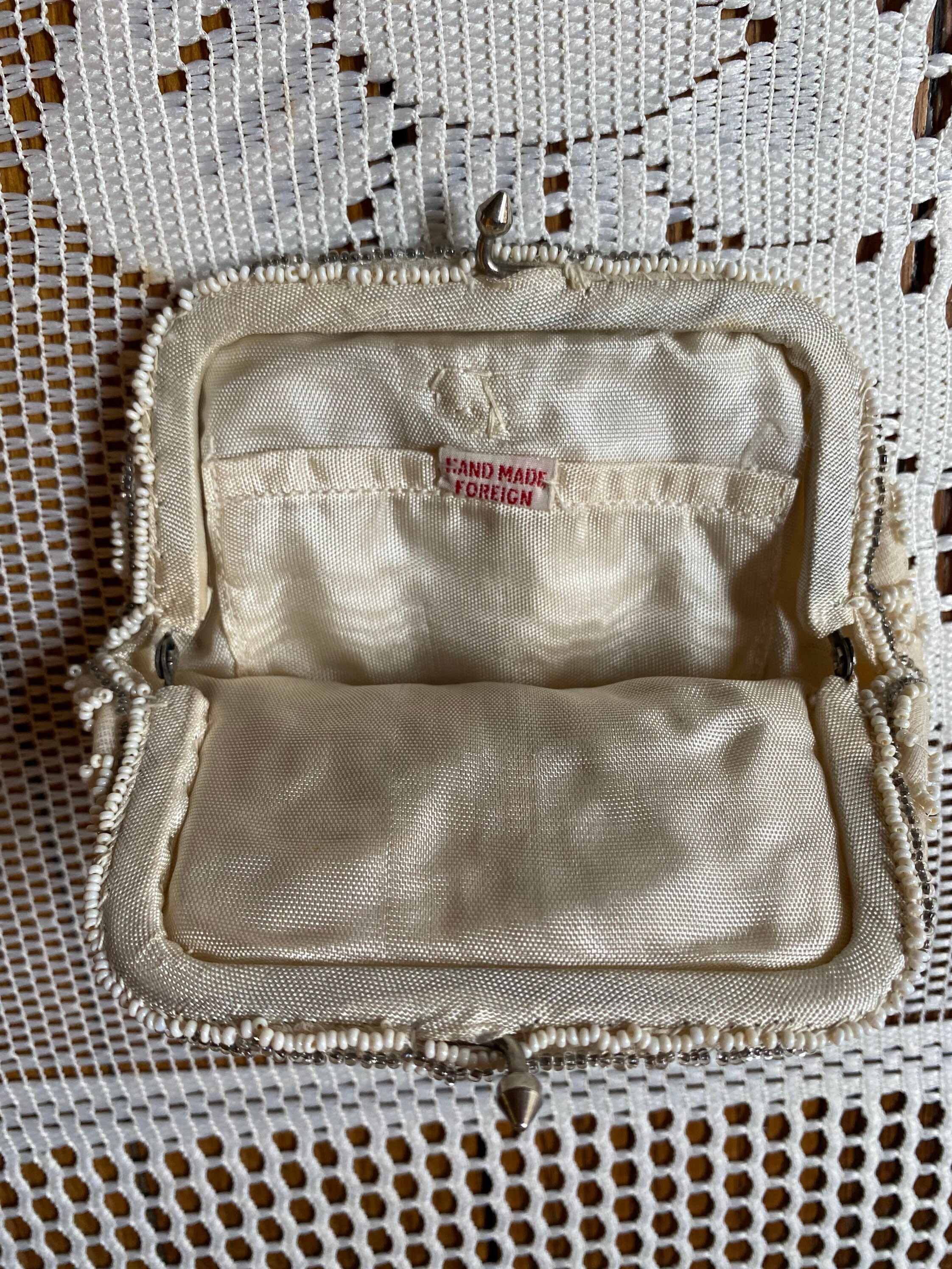 1920s Art Deco White Microbeaded Wrist Purse. - Etsy
