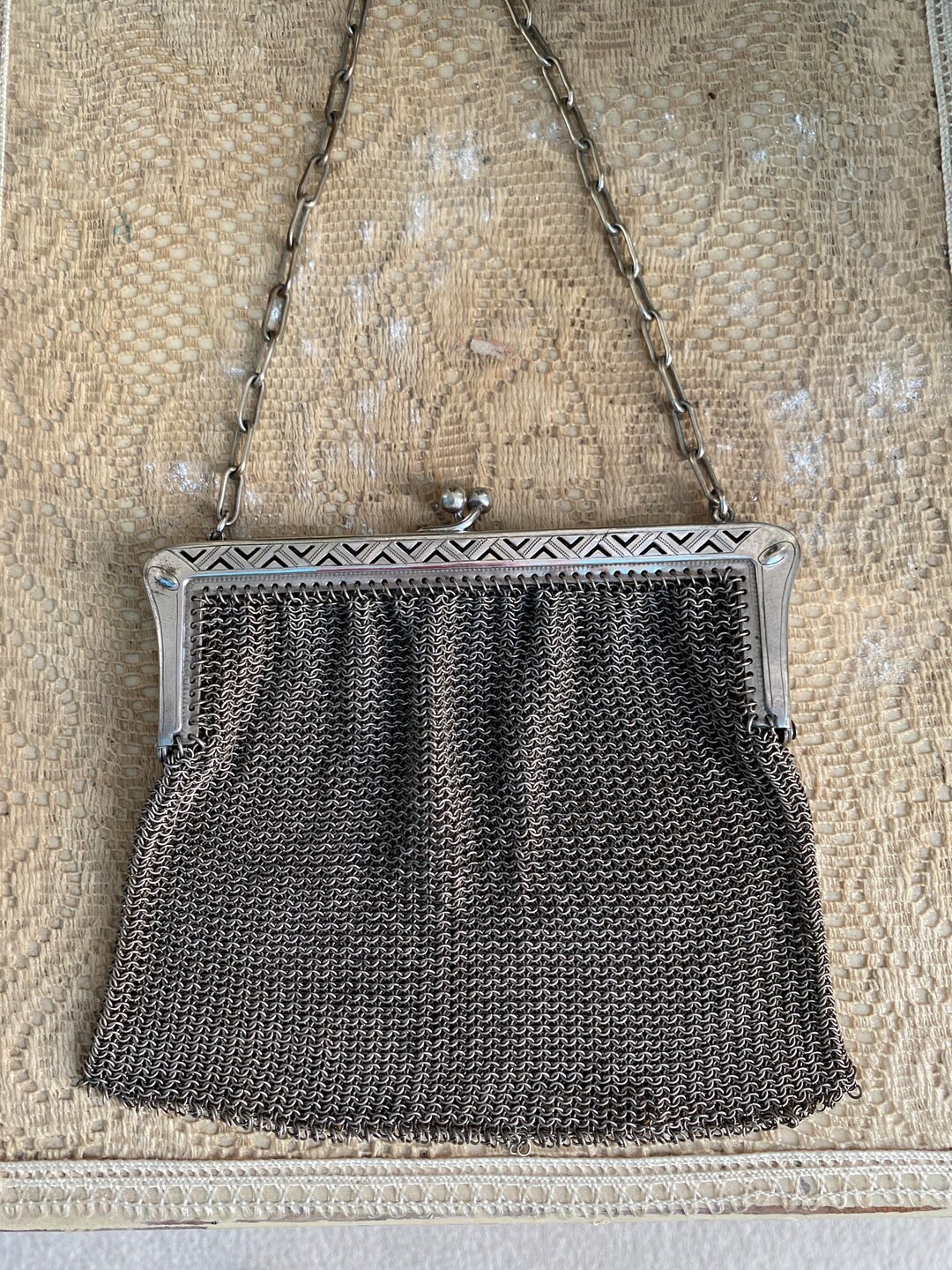 Antique Edwardian Victorian Silver Chain Mesh Handbag. 1900s - Etsy
