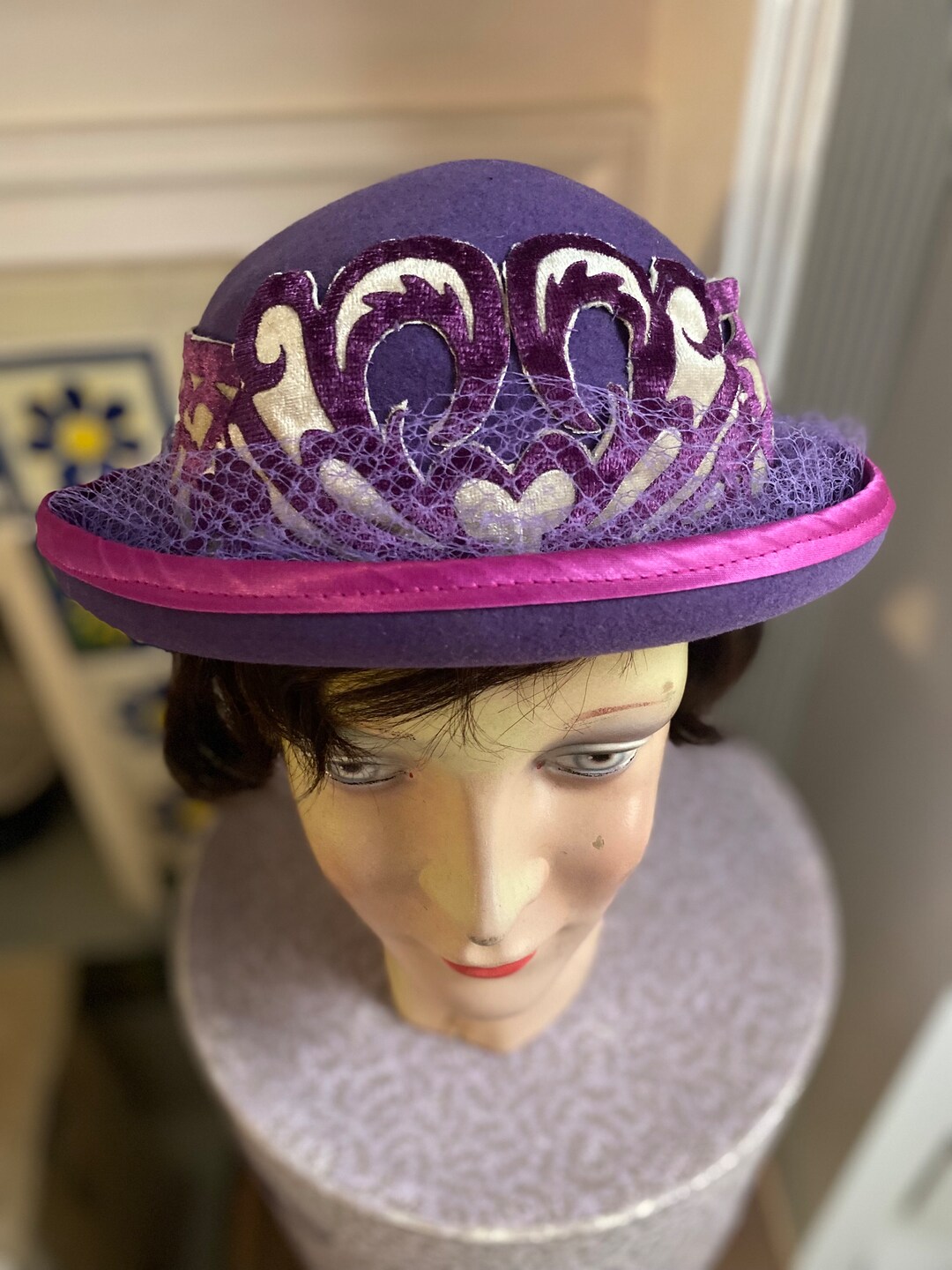 1930s Purple Wool Felt Hat. - Etsy