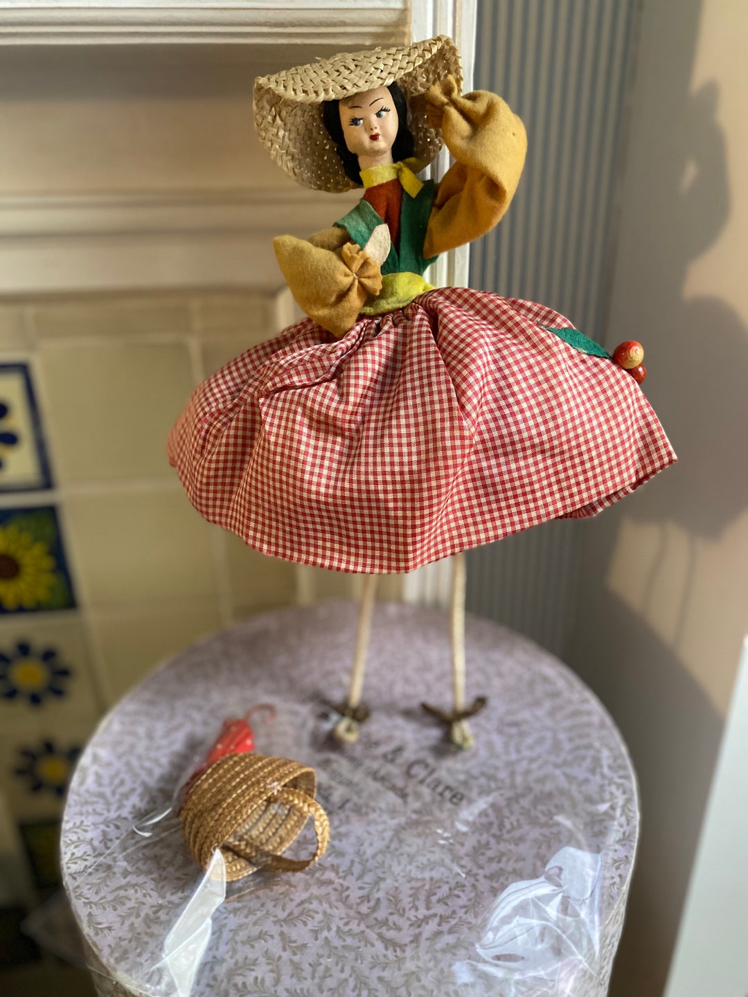 Vintage 1940s Fashion Doll. With Basket and Parasol - Etsy