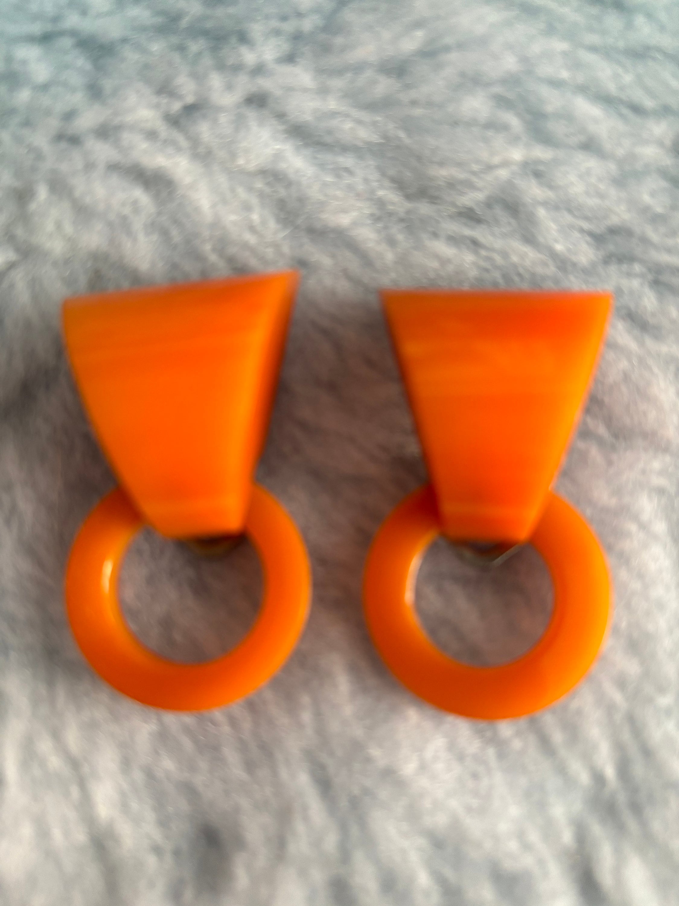 Vintage 1930s 1940s Orange Geometric Bakelite Dress Clips. - Etsy