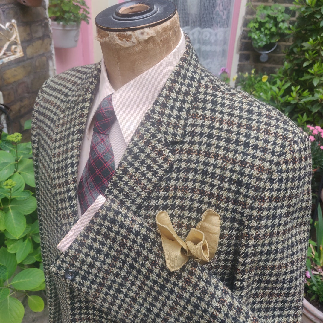 1950s Bespoke Tweed Jacket, Sturdy Material With Strong Shoulders, Made ...