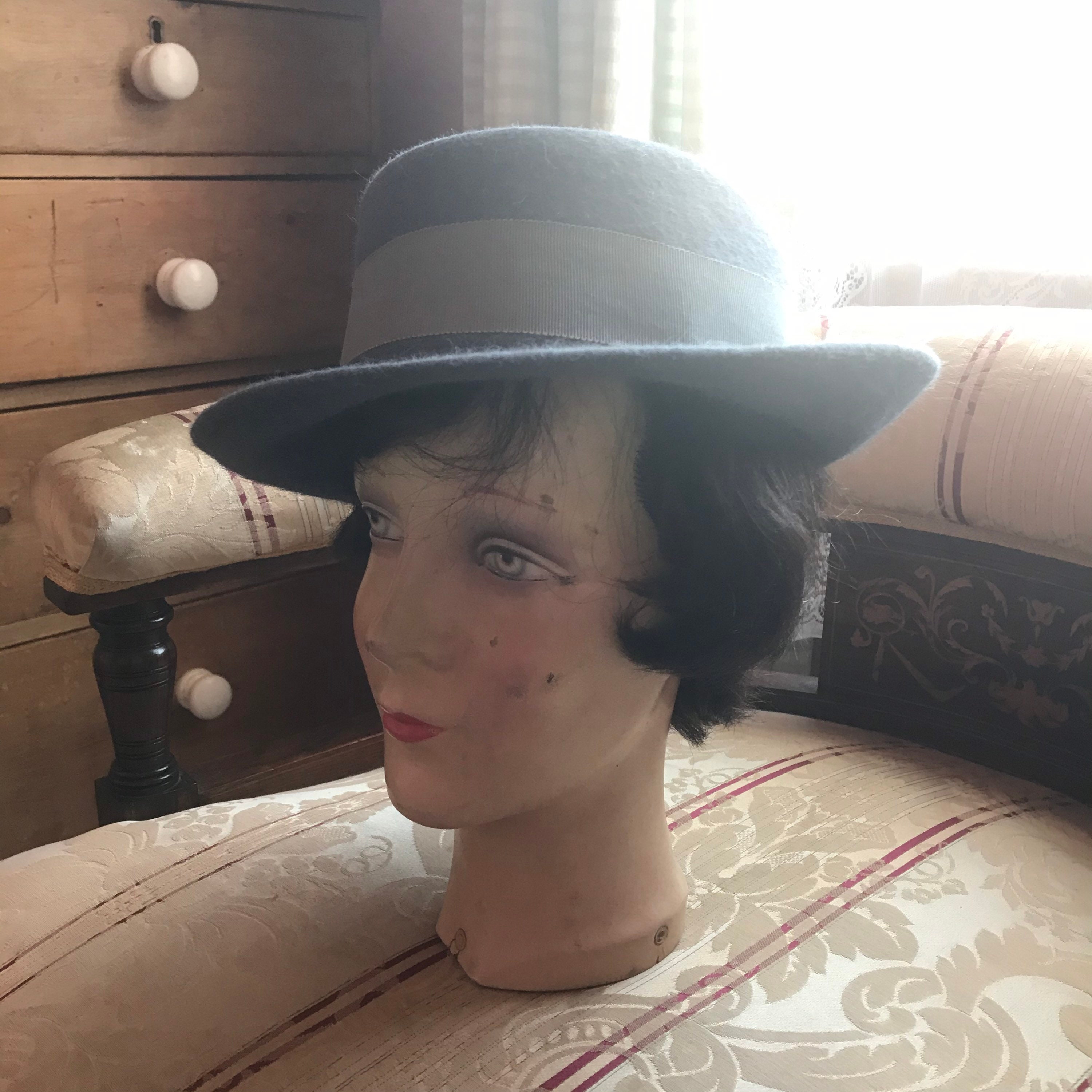 1940s Trilby Fedora Hat in Grey Wool Felt - Etsy