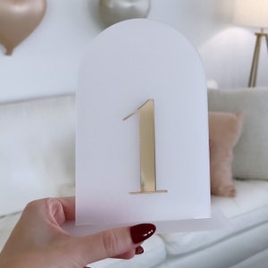 Blush Pink Acrylic Table Number, Gold Mirror Accent - Etsy