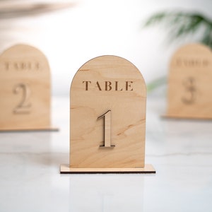 Arch Wooden Table Number, Modern Wedding Decor - Etsy