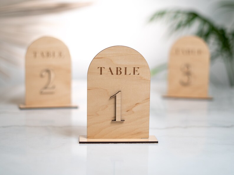 Wooden Table Number Arch Table Numbers Acrylic Table Number - Etsy