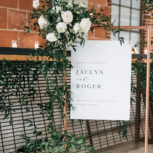 Copper Stand Welcome Sign Wedding Bar Stand Seating Chart | Etsy